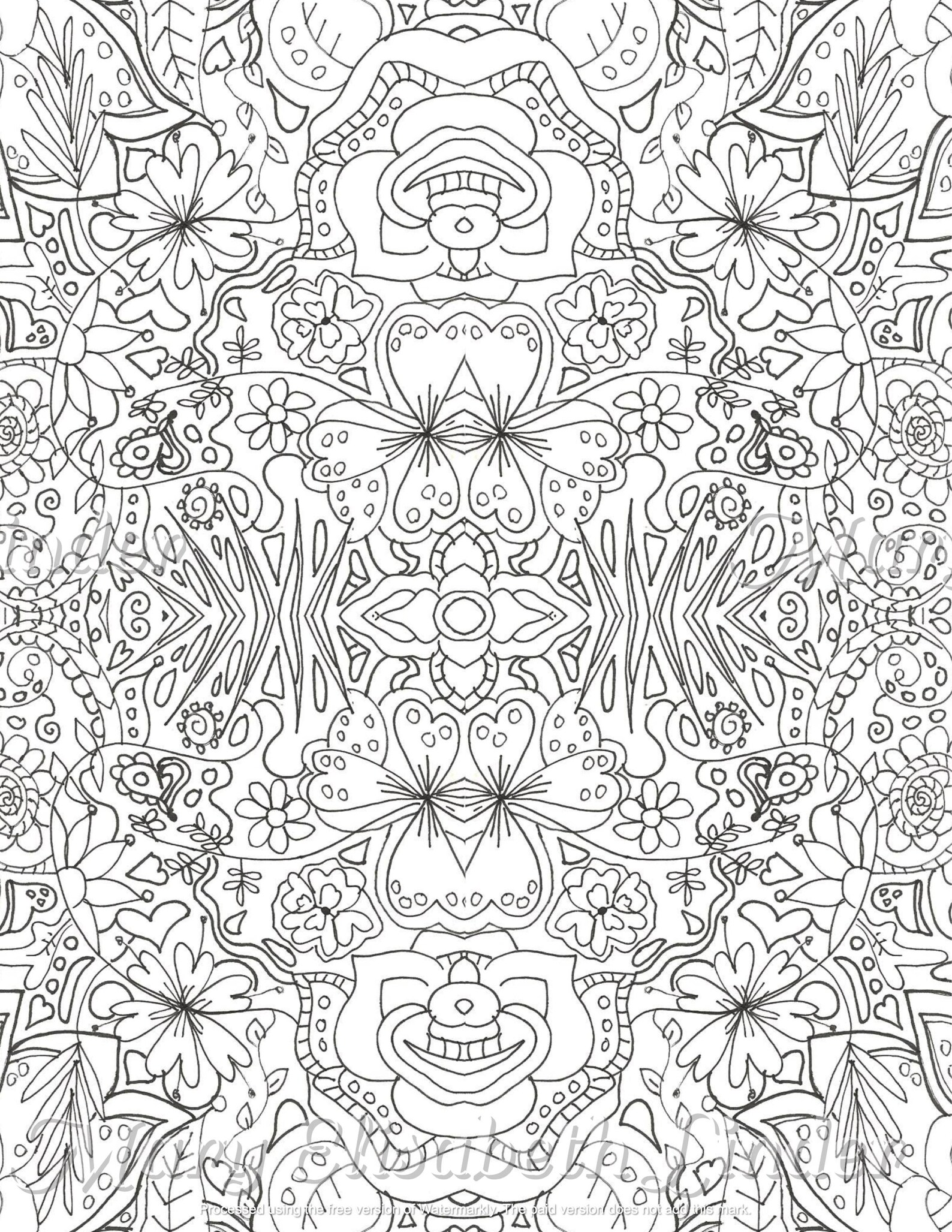 Detailed Flowers Printable Color Page Original Artwork Not Ai - Etsy