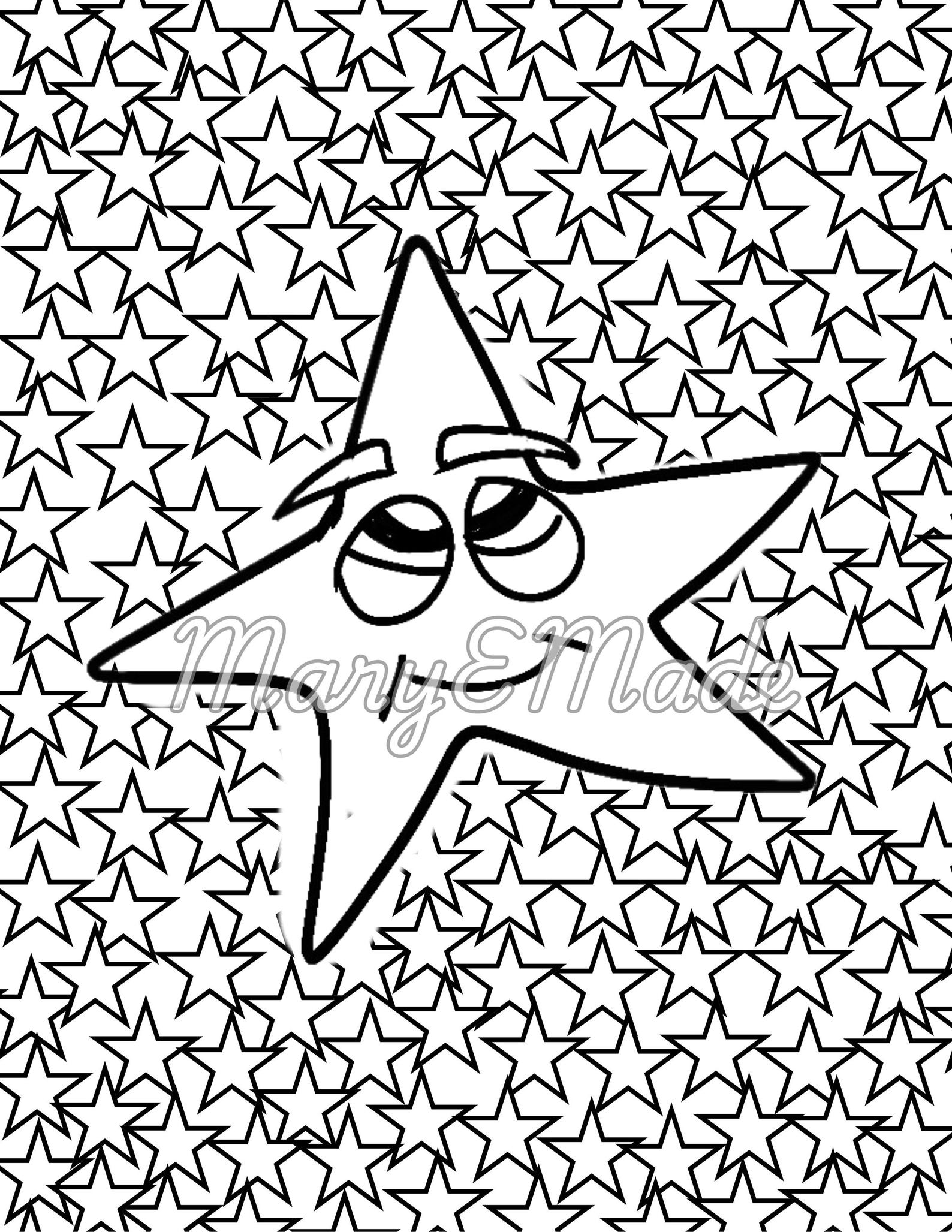Starry Cutie Pie Printable Color Page Original Artwork Not Ai - Etsy
