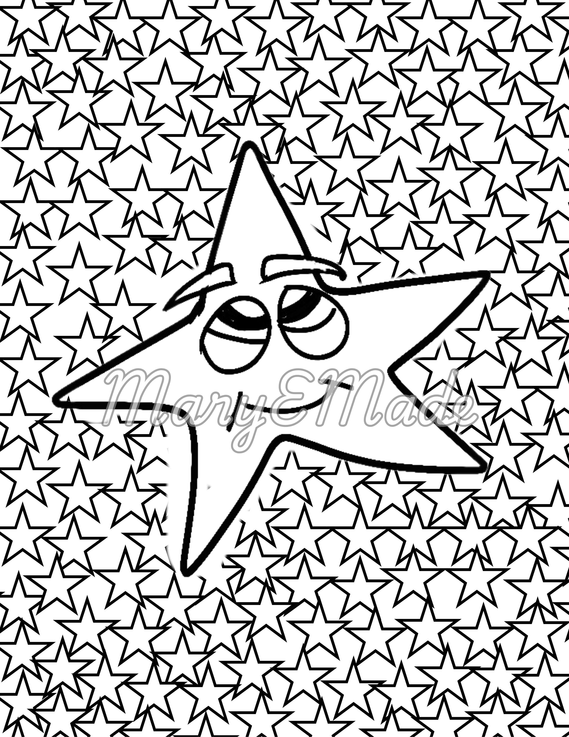 Starry Cutie Pie Printable Color Page Original Artwork Not Ai - Etsy