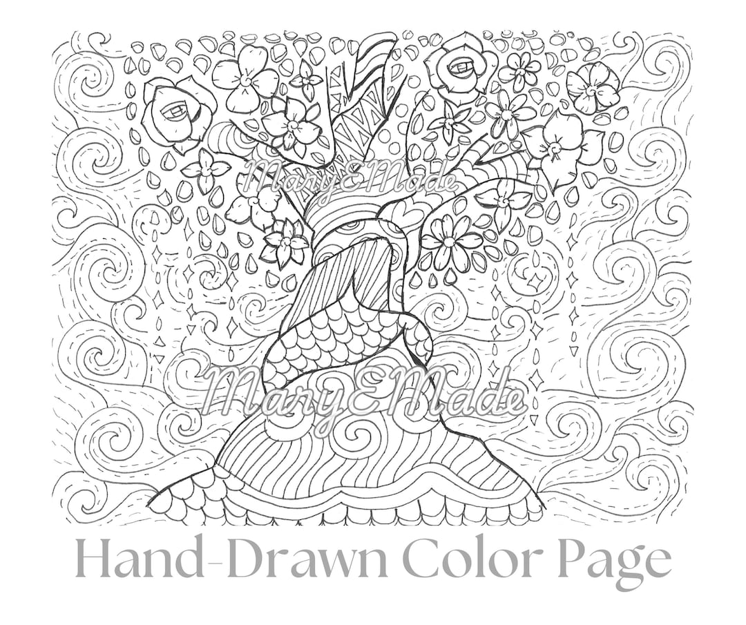 Whimsical Tree of Adornment Printable Color Page Original Artwork Not ...