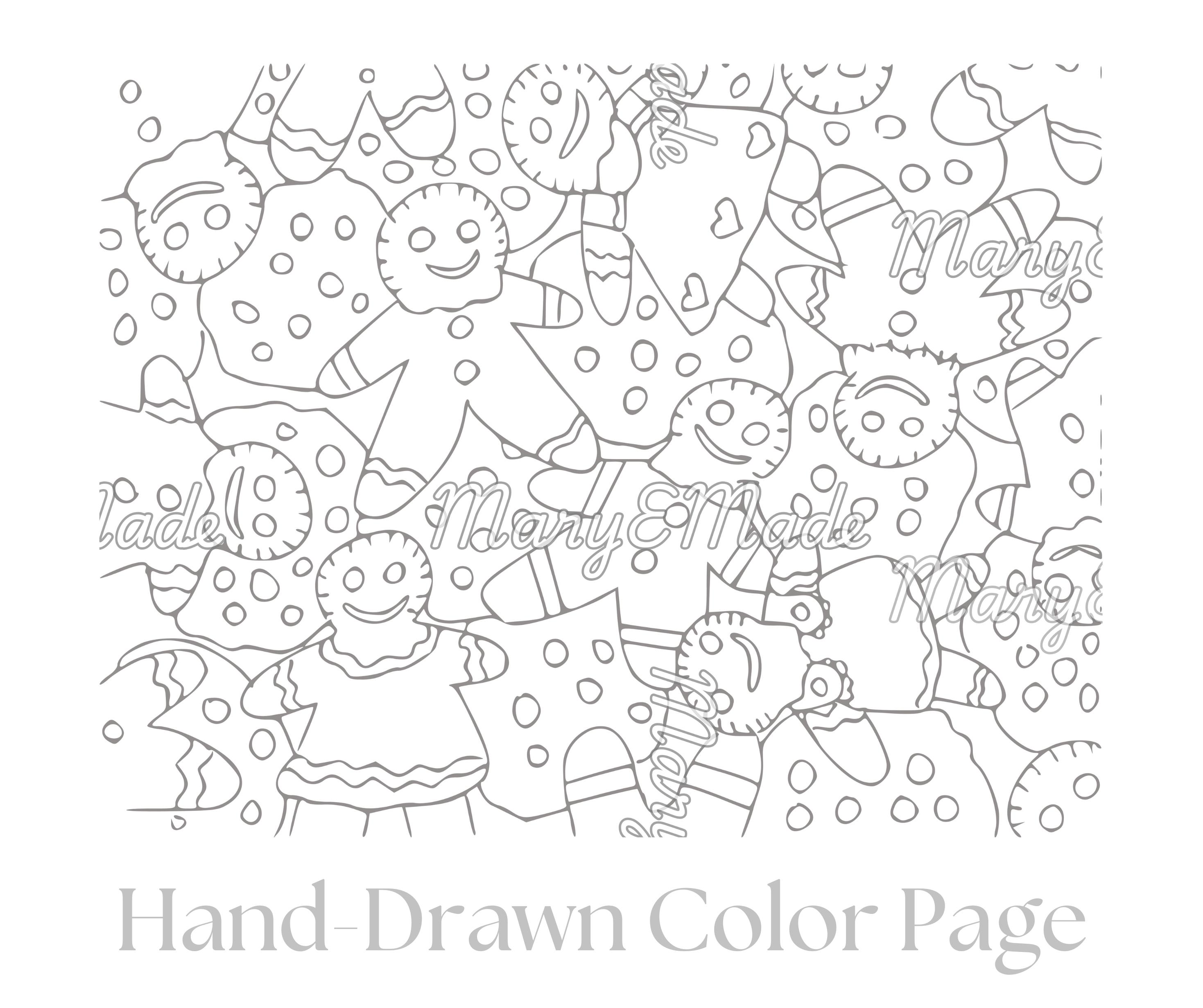 Gingerbread Cookie' Printable Color Page Original Artwork Not Ai - Etsy
