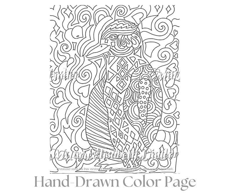 Hidden Penguin Printable Color Page Original Artwork Not Ai - Etsy