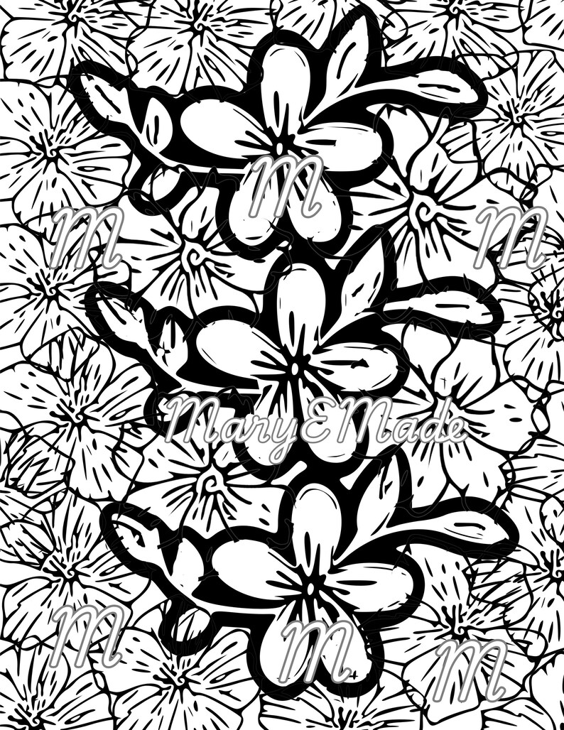 Floral Collage Printable Color Page Original Artwork Not Ai - Etsy