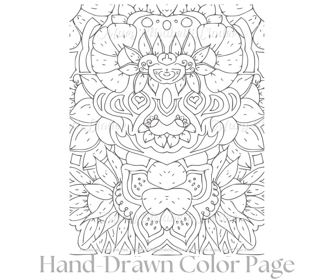 Pretty Floral Printable Color Page Original Artwork Not Ai - Etsy
