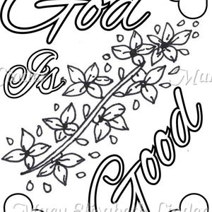 God is Good Printable Color Page Original Artwork Not Ai - Etsy