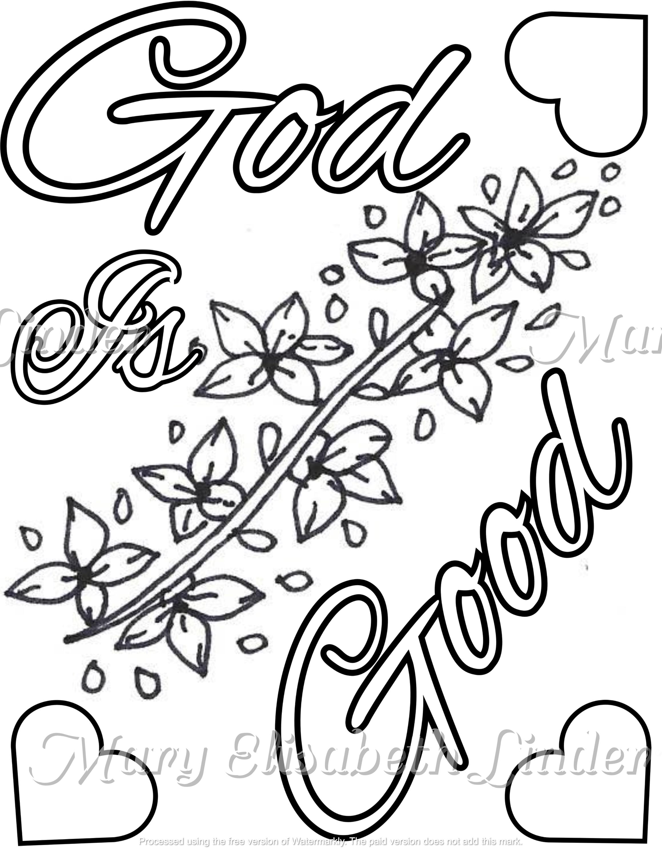 God is Good Printable Color Page Original Artwork Not Ai - Etsy