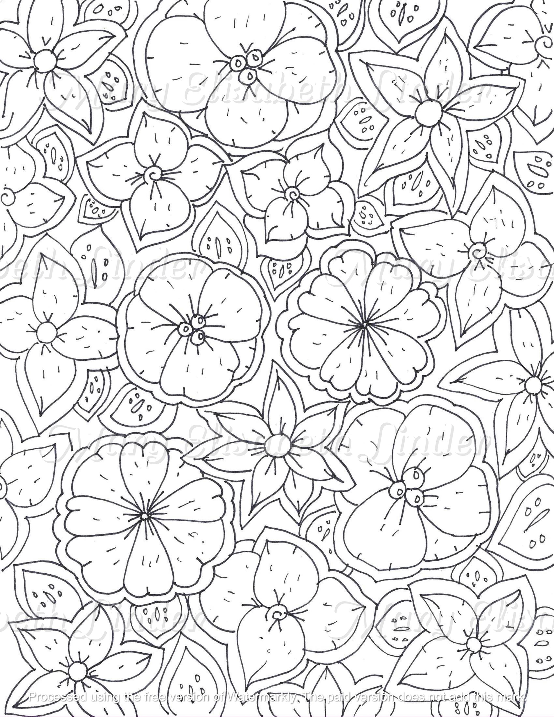 Groovy Flowers Printable Color Page Original Artwork Not Ai - Etsy