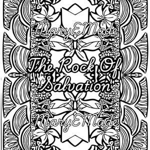 Psalm 62:6 'rock of Salvation' Printable Color Page Original Artwork ...