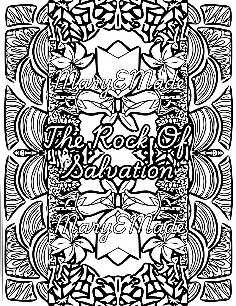 Psalm 62:6 'rock of Salvation' Printable Color Page Original Artwork ...