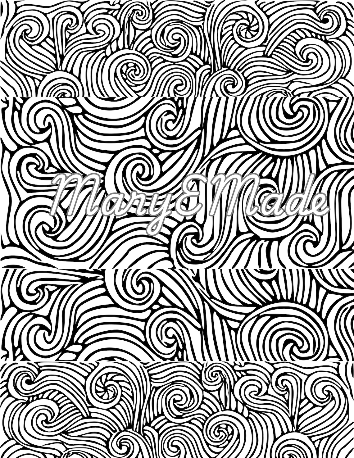 Swirls Printable Color Page Original Artwork Not Ai - Etsy