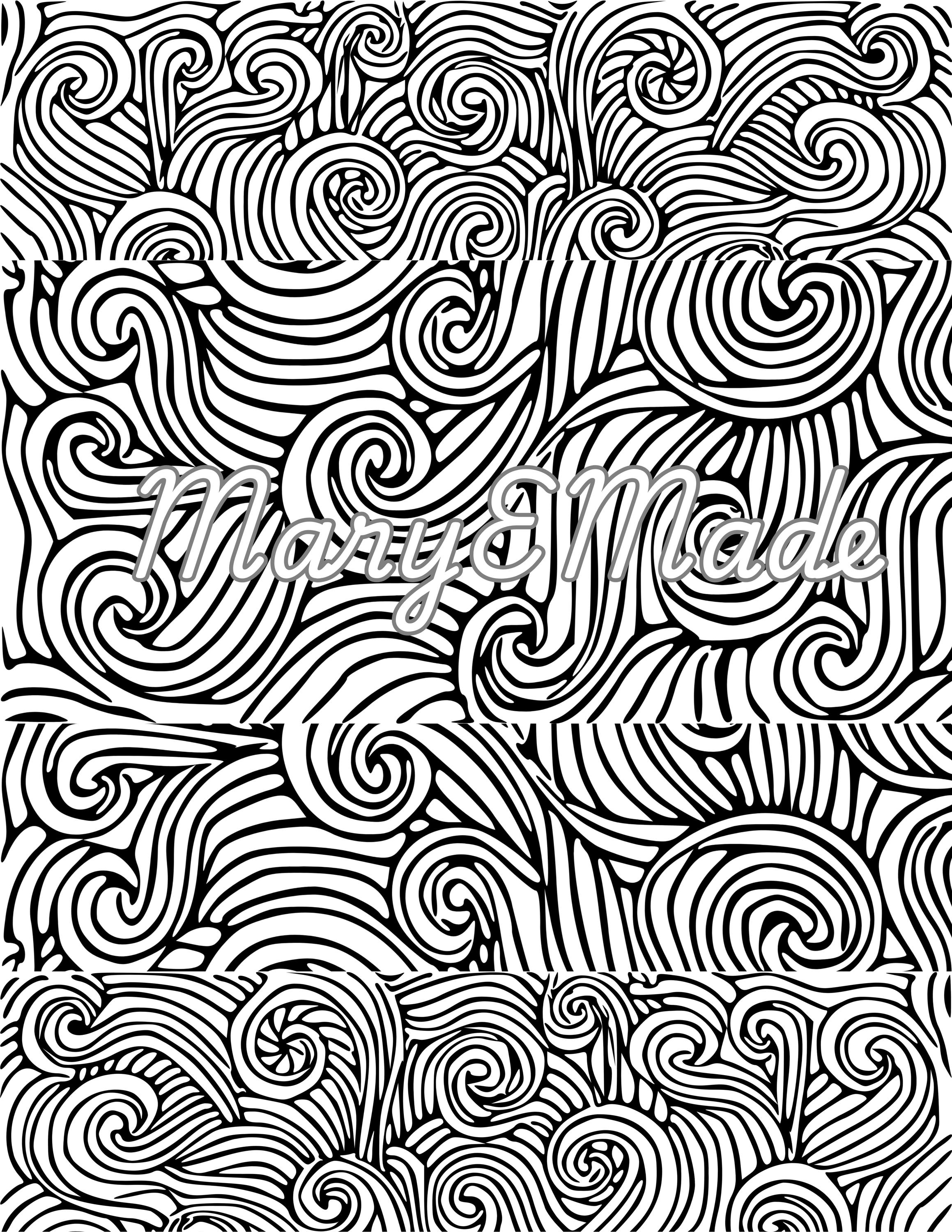 Swirls Printable Color Page Original Artwork Not Ai - Etsy
