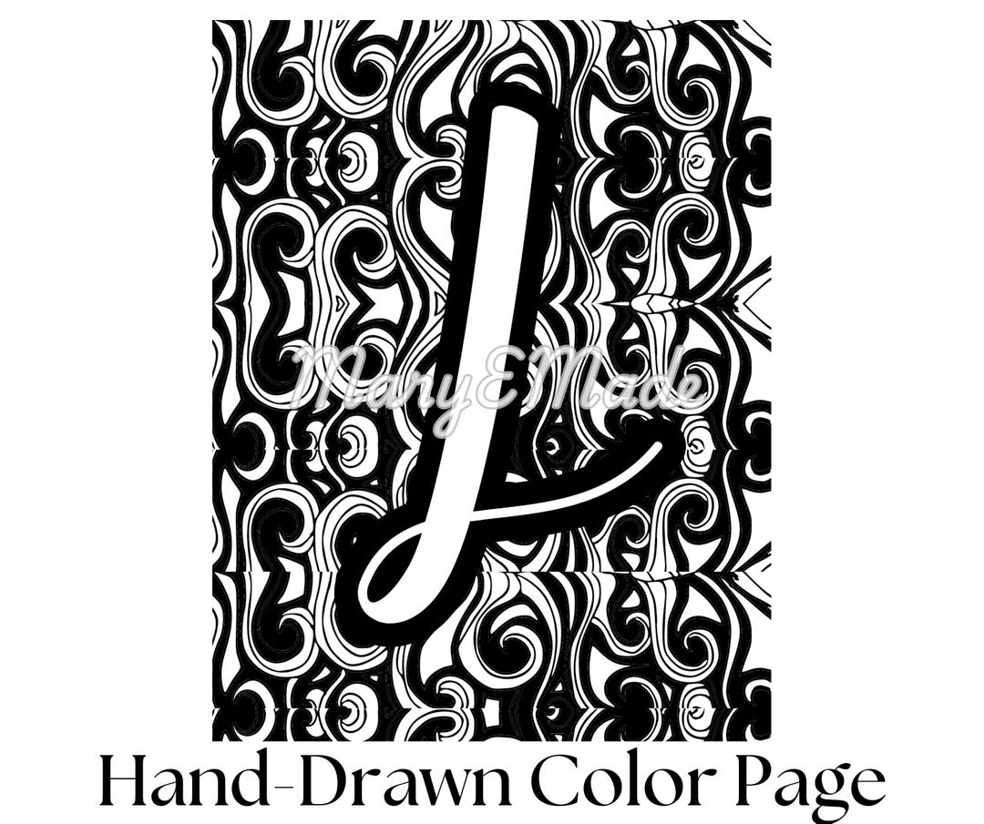 Initial 'L' Printable Color Page Original Artwork Not Ai - Etsy