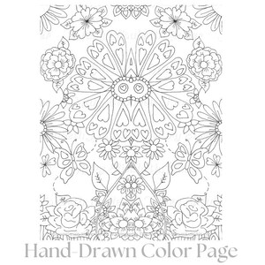 Whimsical Flower World Printable Color Page Original Artwork Not Ai - Etsy