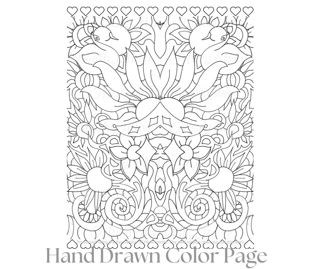 Hand Drawn Printable Color Page Original Artwork Not Ai - Etsy