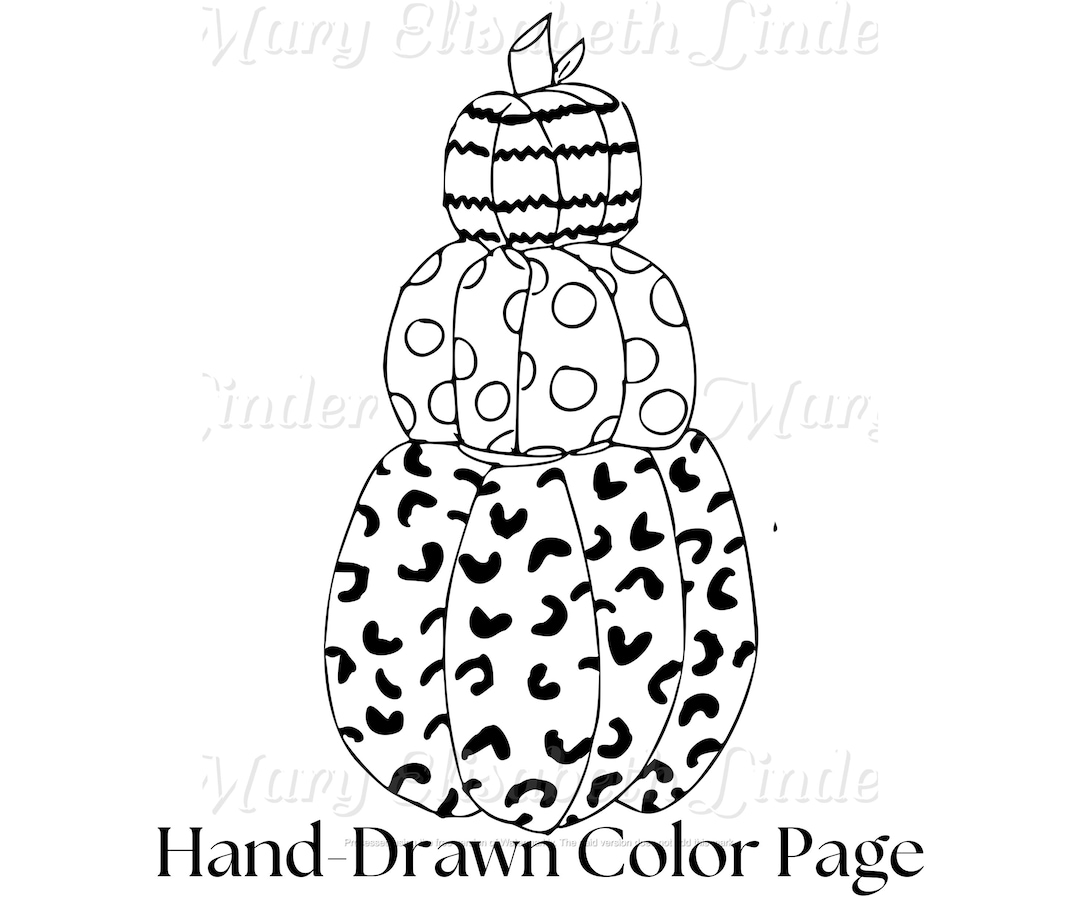 Happy Pumpkin Printable Color Page Original Artwork Not Ai - Etsy