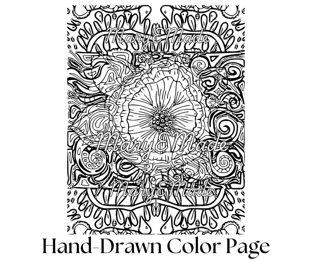 Elaborate Floral Printable Color Page Original Artwork Not Ai - Etsy