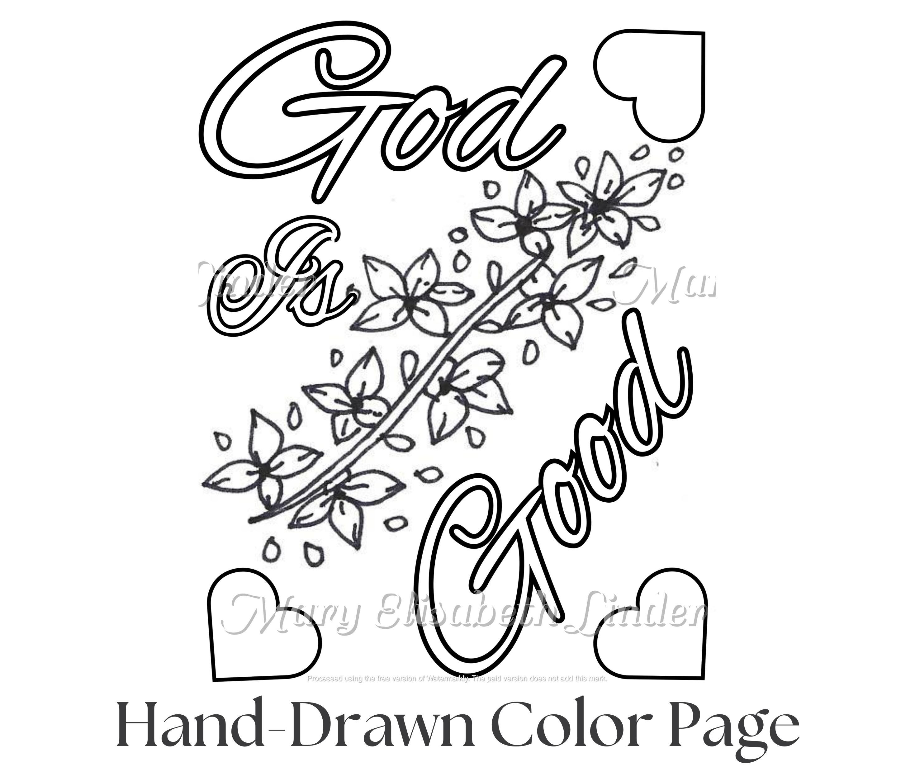 God is Good Printable Color Page Original Artwork Not Ai - Etsy