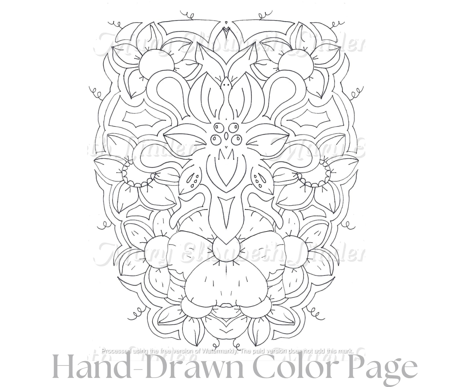 Floral Printable Color Page Original Artwork Not Ai - Etsy