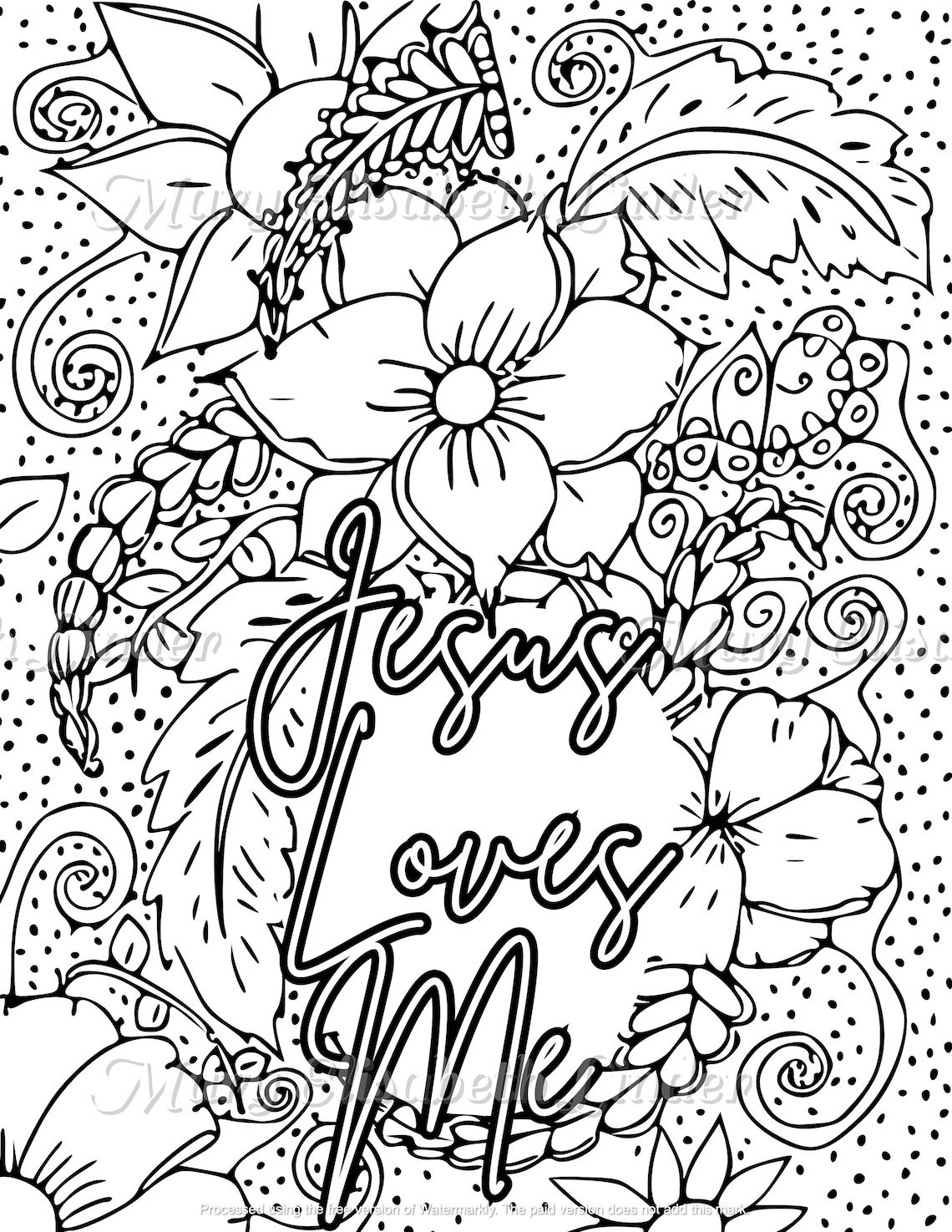 Jesus Loves Me Printable Color Page Original Artwork Not Ai - Etsy