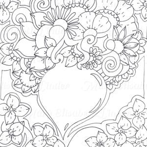 Flower Bouquet Printable Color Page Original Artwork Not Ai - Etsy