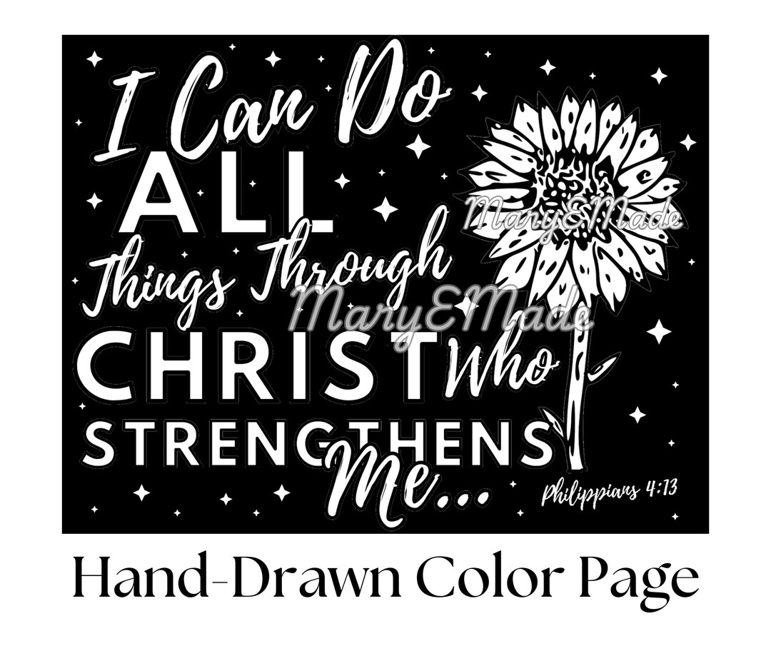 Philippians 4:13 'I Can Do All Things Through Christ' Starry Sunflower ...