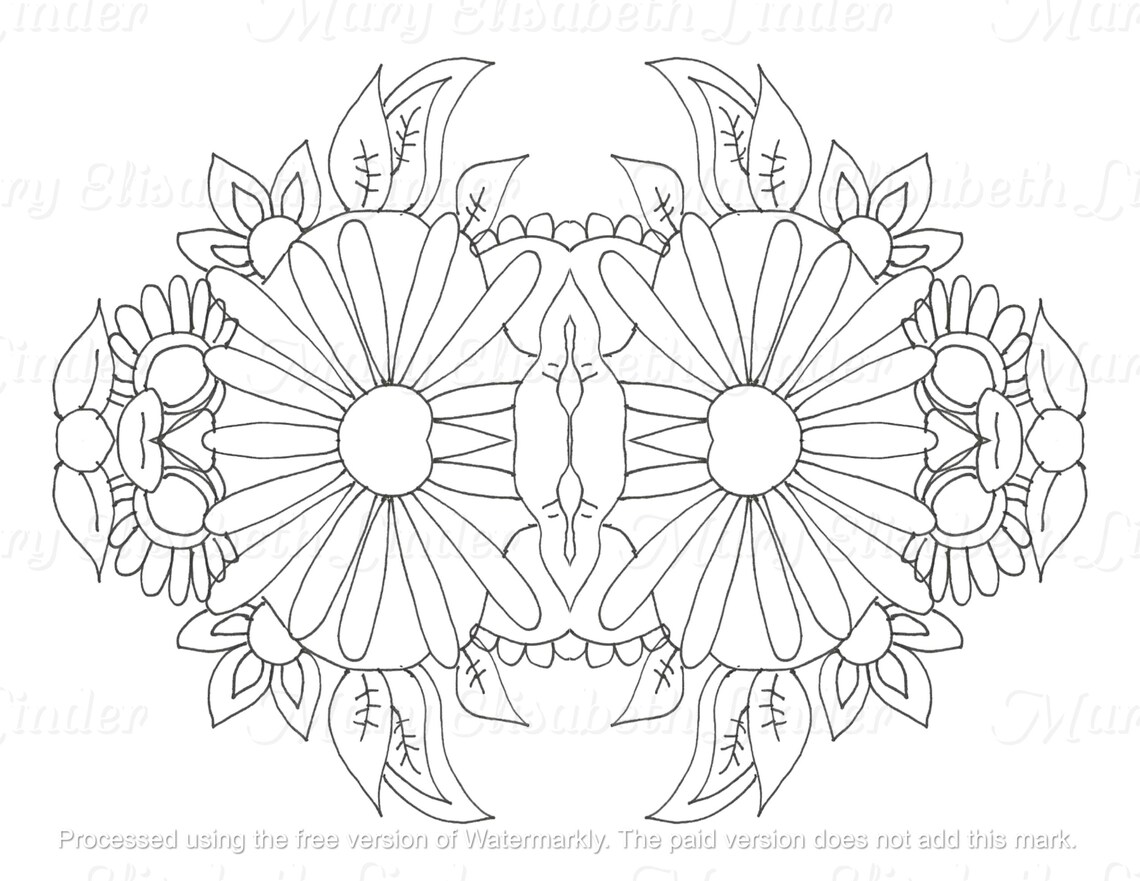 Printable Flower Color Page Original Artwork Not Ai - Etsy