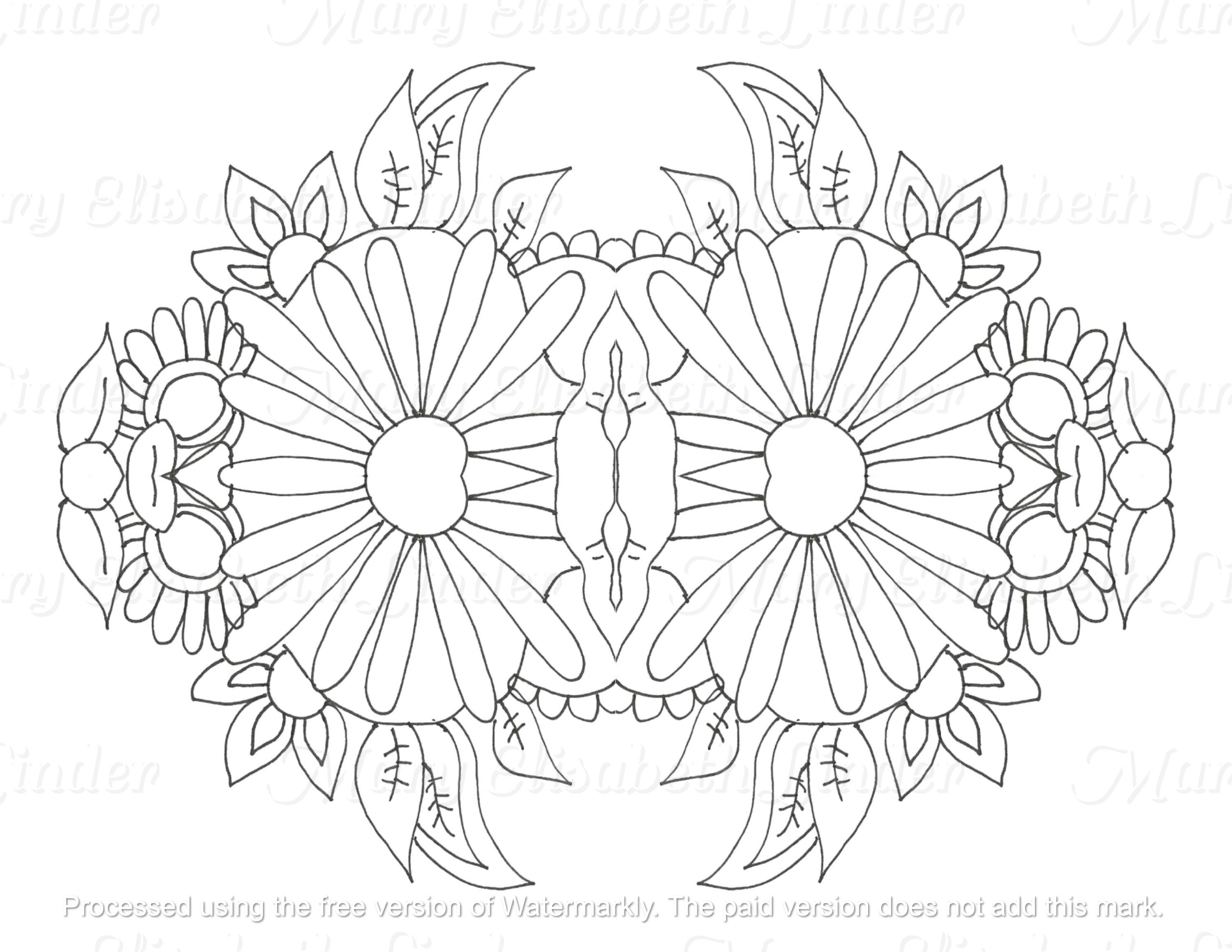 Printable Flower Color Page Original Artwork Not Ai - Etsy