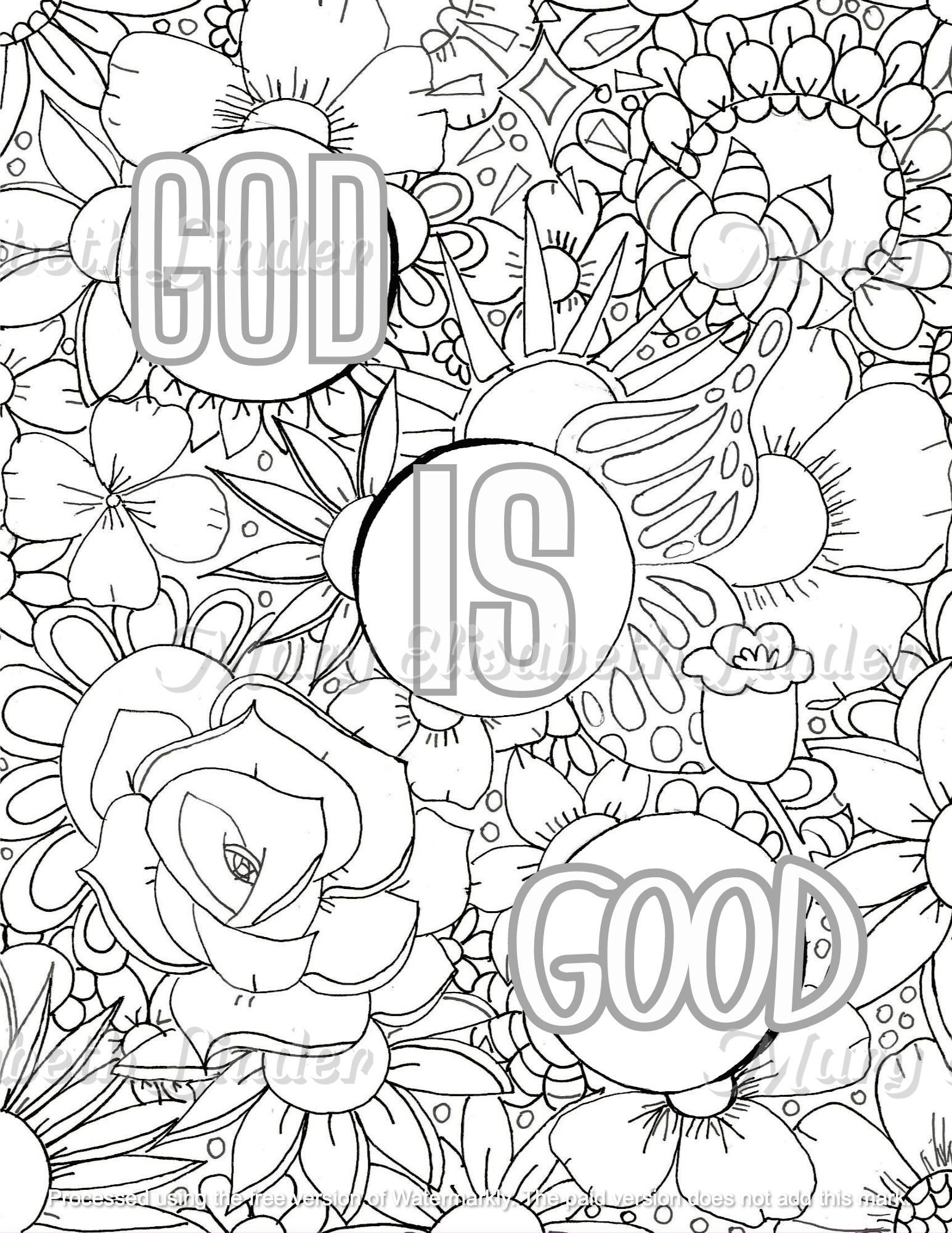 God is Good Printable Color Art Page Original Artwork Not Ai - Etsy
