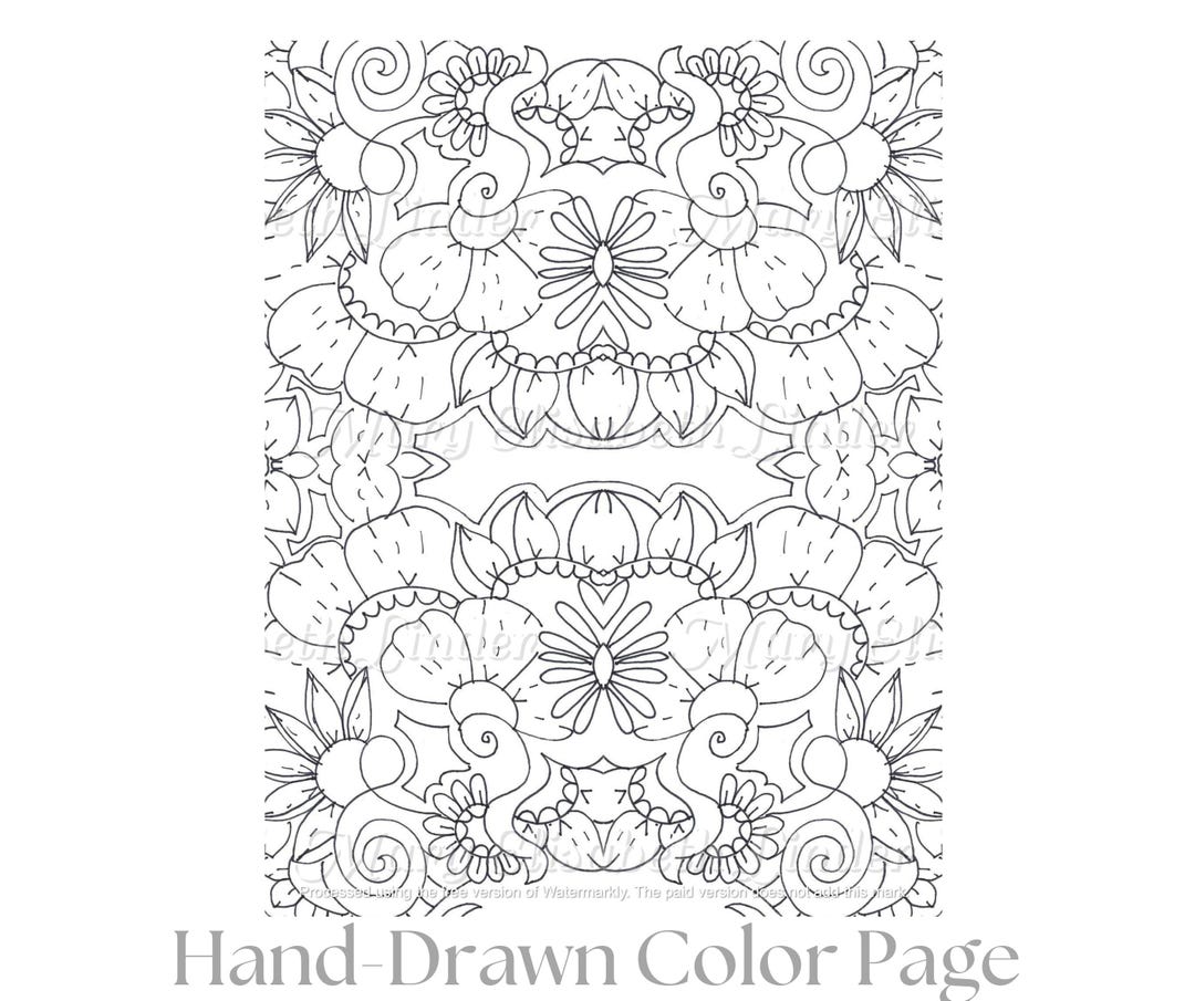 Ornate Florals Printable Color Page Original Artwork Not Ai - Etsy