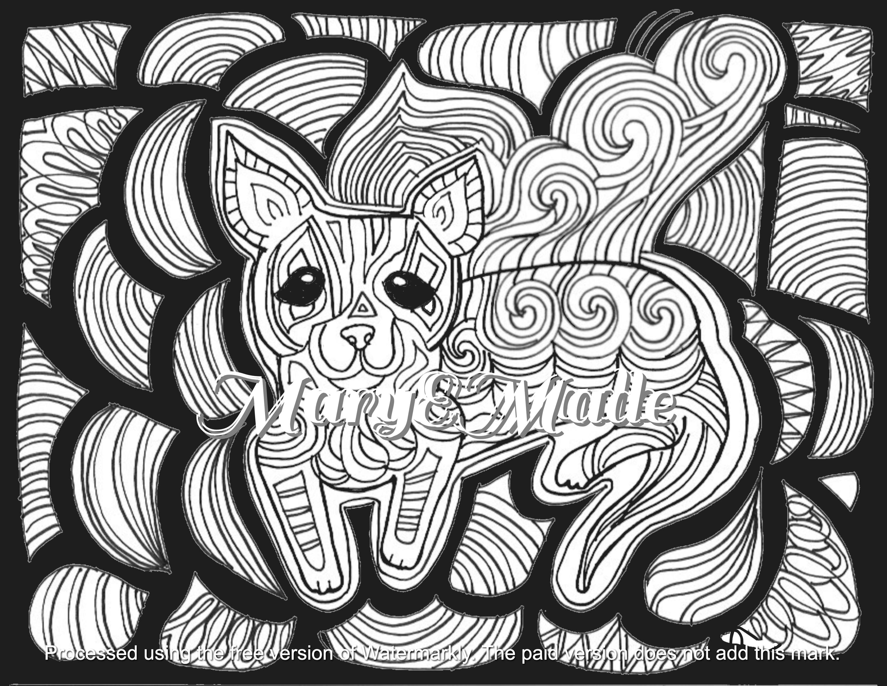 Chichi Chihuahua Velvet Background Printable Color Page Original ...