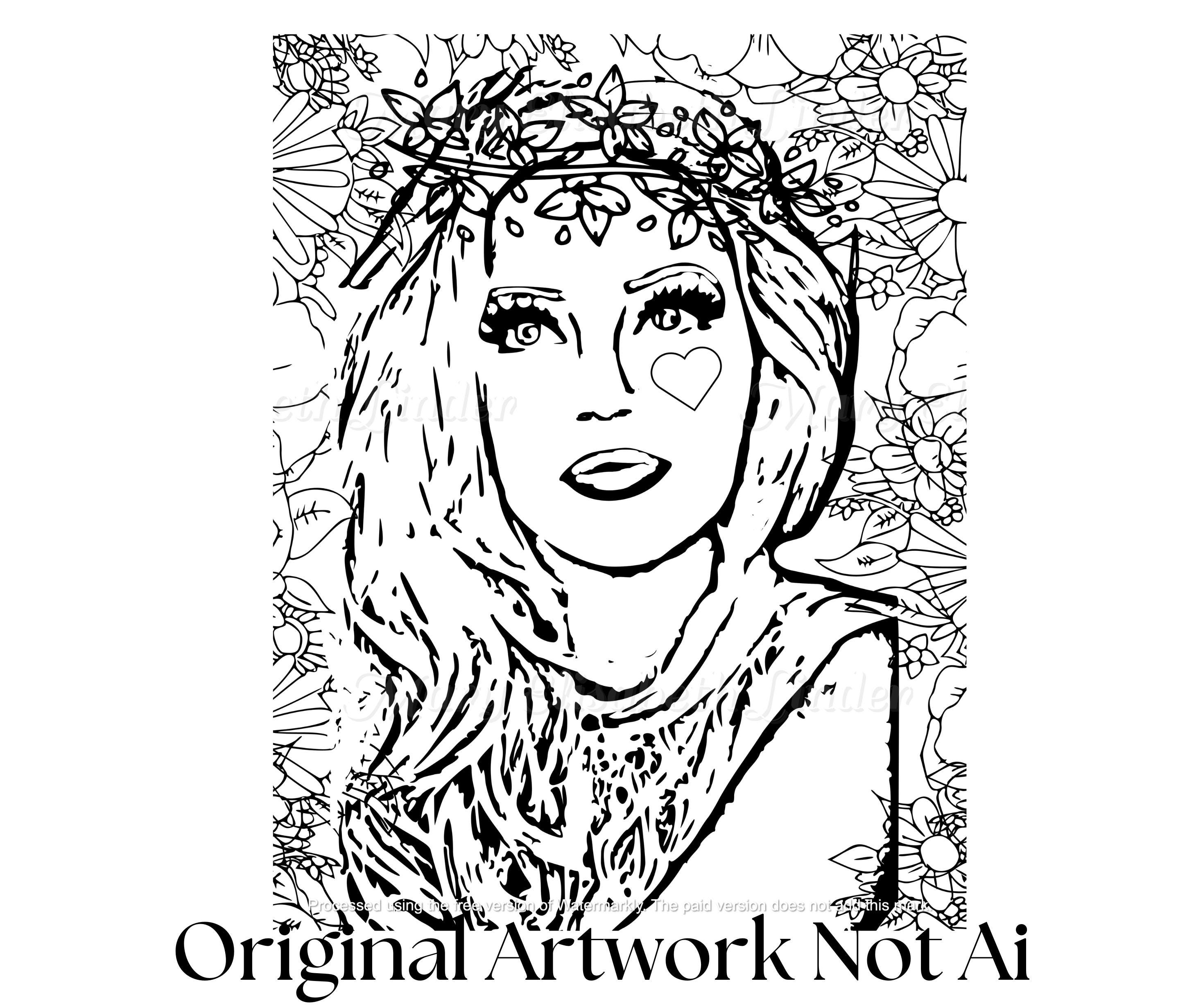 Flower Girl Printable Color Page Original Artwork Not Ai - Etsy