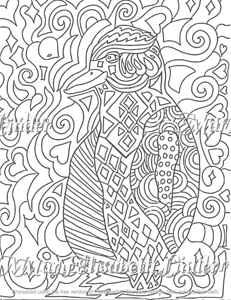 Hidden Penguin Printable Color Page Original Artwork Not Ai - Etsy