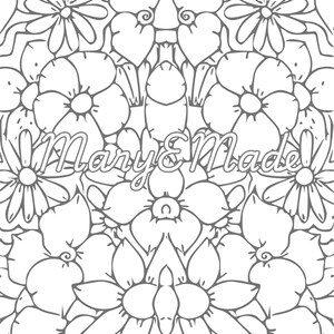 Flower Printable Color Page Original Artwork Not Ai - Etsy