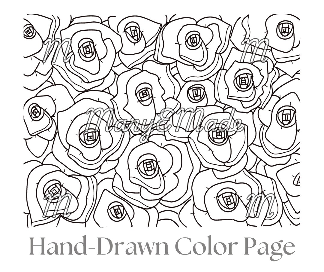 Rose Collage' Printable Color Page Original Artwork Not Ai - Etsy