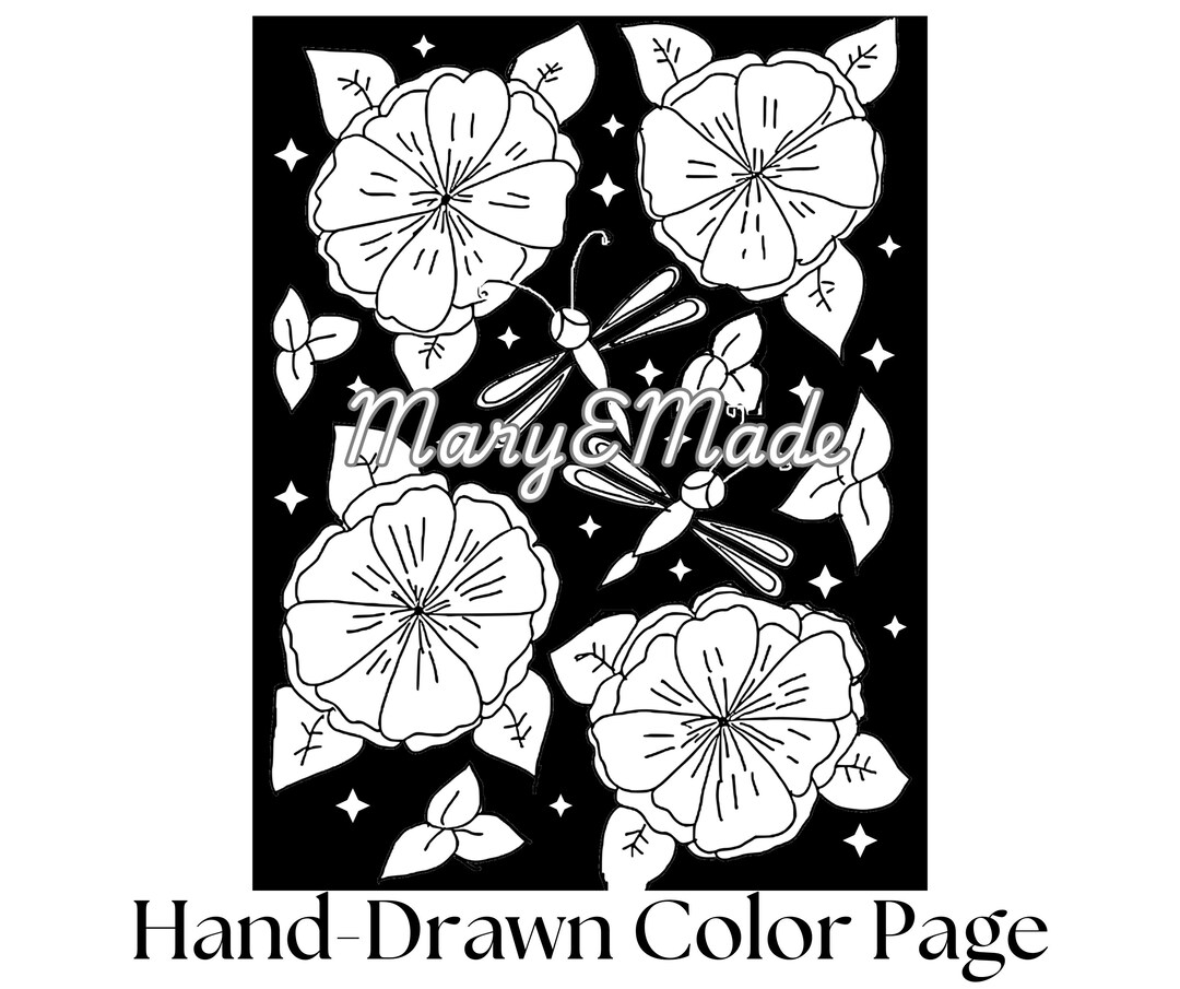 Starlight Dragonfly Printable Color Page Original Artwork Not Ai - Etsy