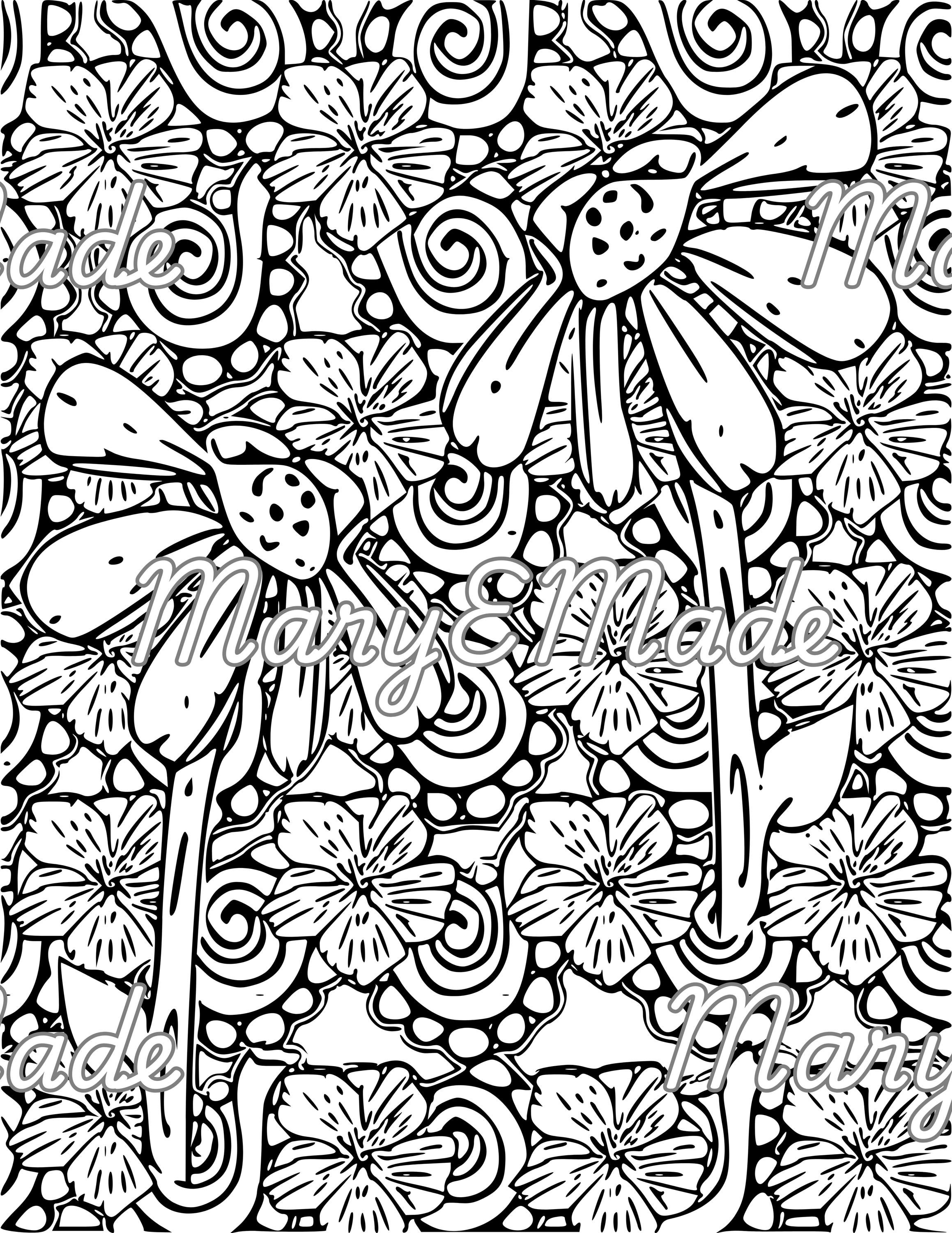 Pretty Daisy Printable Color Page Original Artwork Not Ai - Etsy