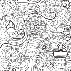 Ocean Breeze Wishes Printable Color Art Page - Etsy