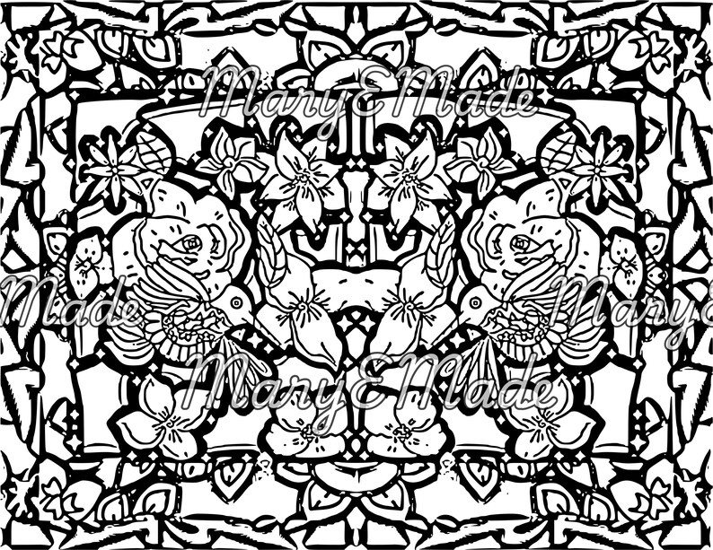 Hummingbird Gate Printable Color Page Original Artwork Not Ai - Etsy