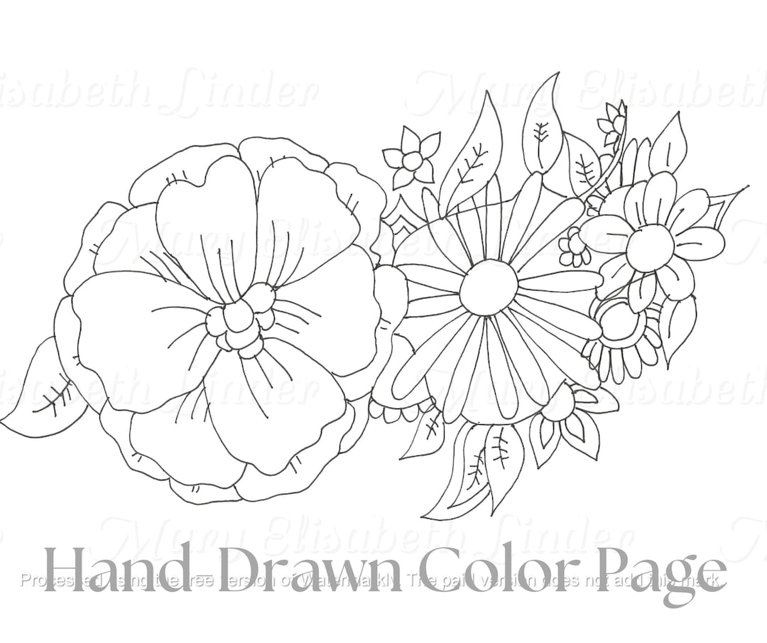 Printable Flower Color Page Original Artwork Not Ai - Etsy