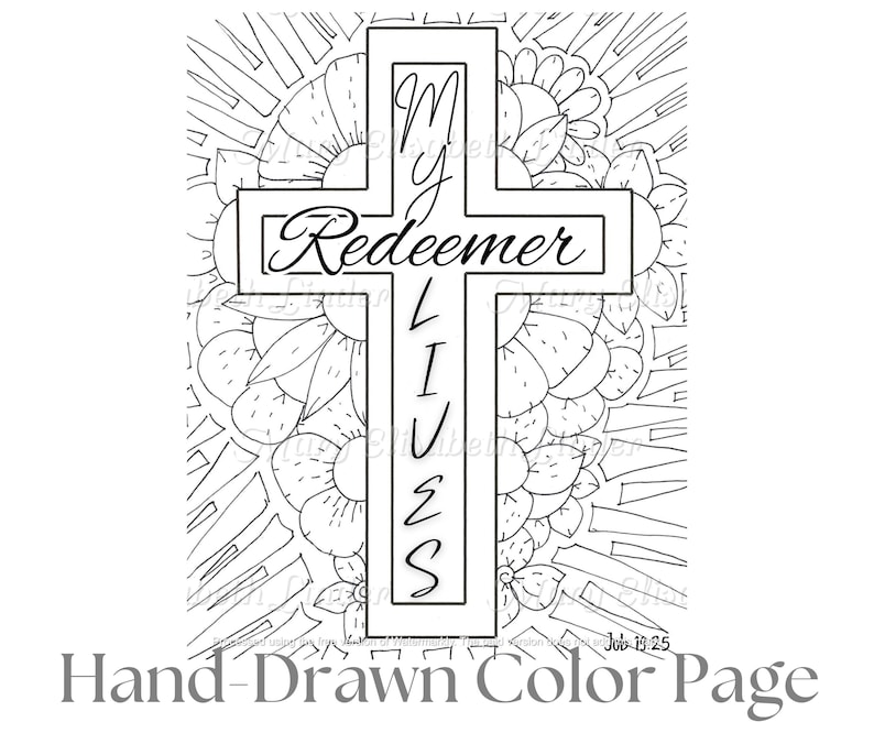 My Redeemer Lives Printable Color Page Original Artwork Not Ai - Etsy