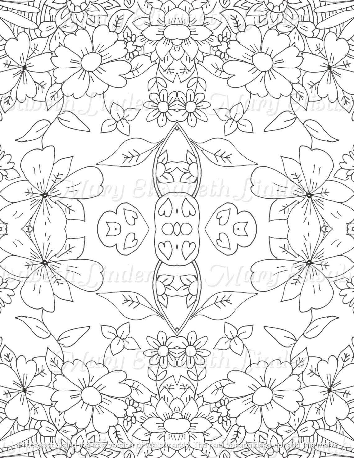 Pretty Flowers Printable Color Page Original Art Not Ai - Etsy