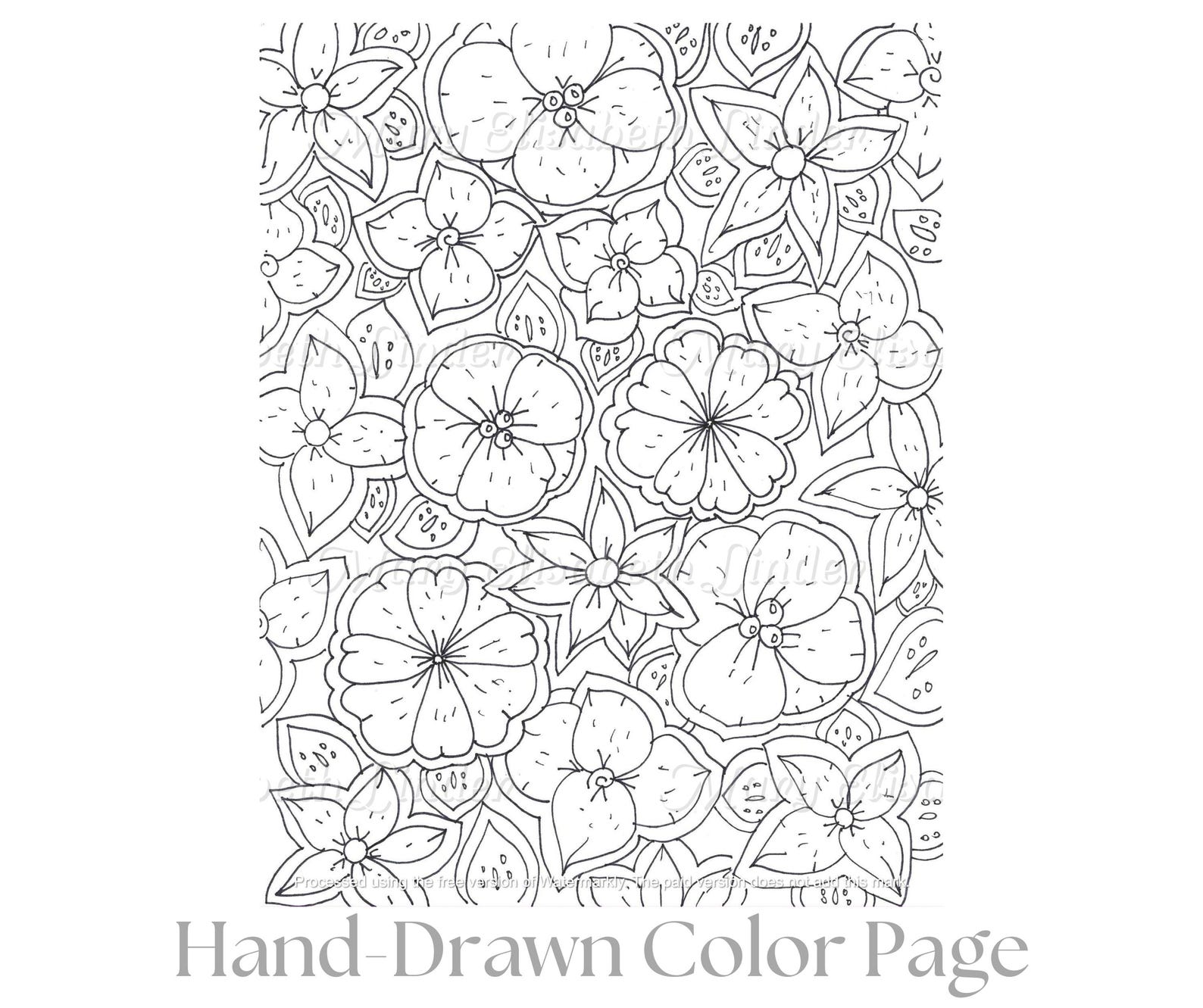 Groovy Flowers Printable Color Page Original Artwork Not Ai - Etsy