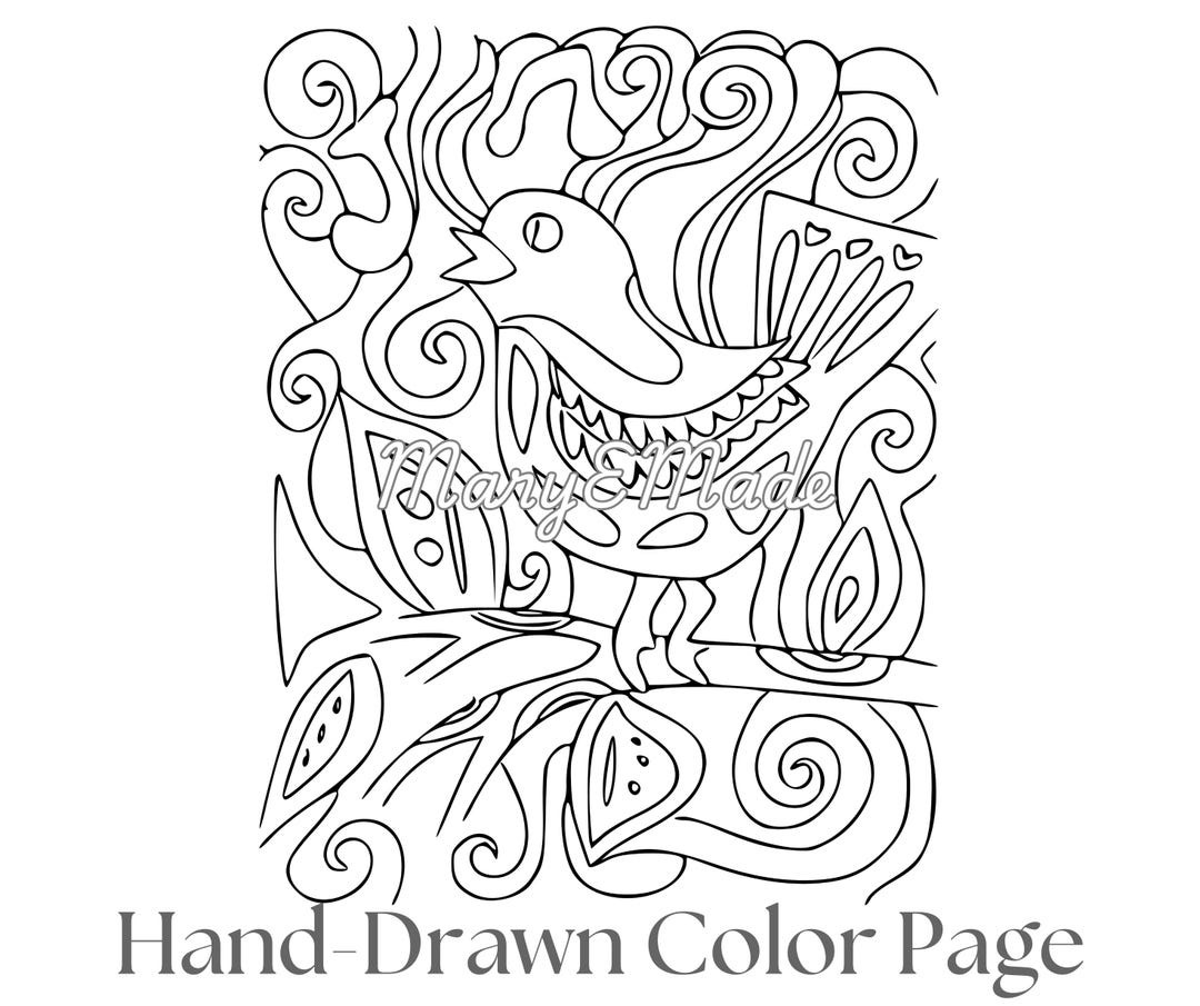 Song Birdy Printable Color Page Original Artwork Not Ai - Etsy