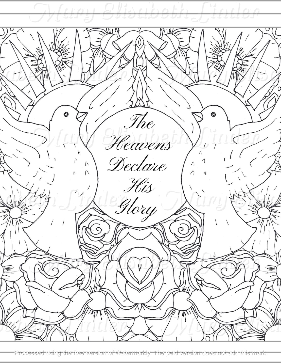 Psalm 19:1 His Glory Printable Color Page Original Artwork Not Ai - Etsy
