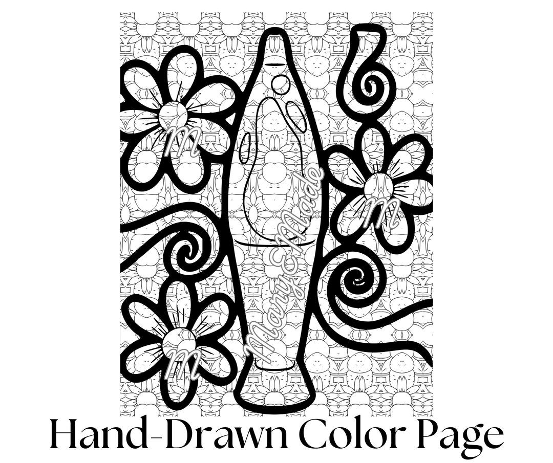 Retro Geometric Lava Lamp Printable Color Page Original Artwork Not Ai ...