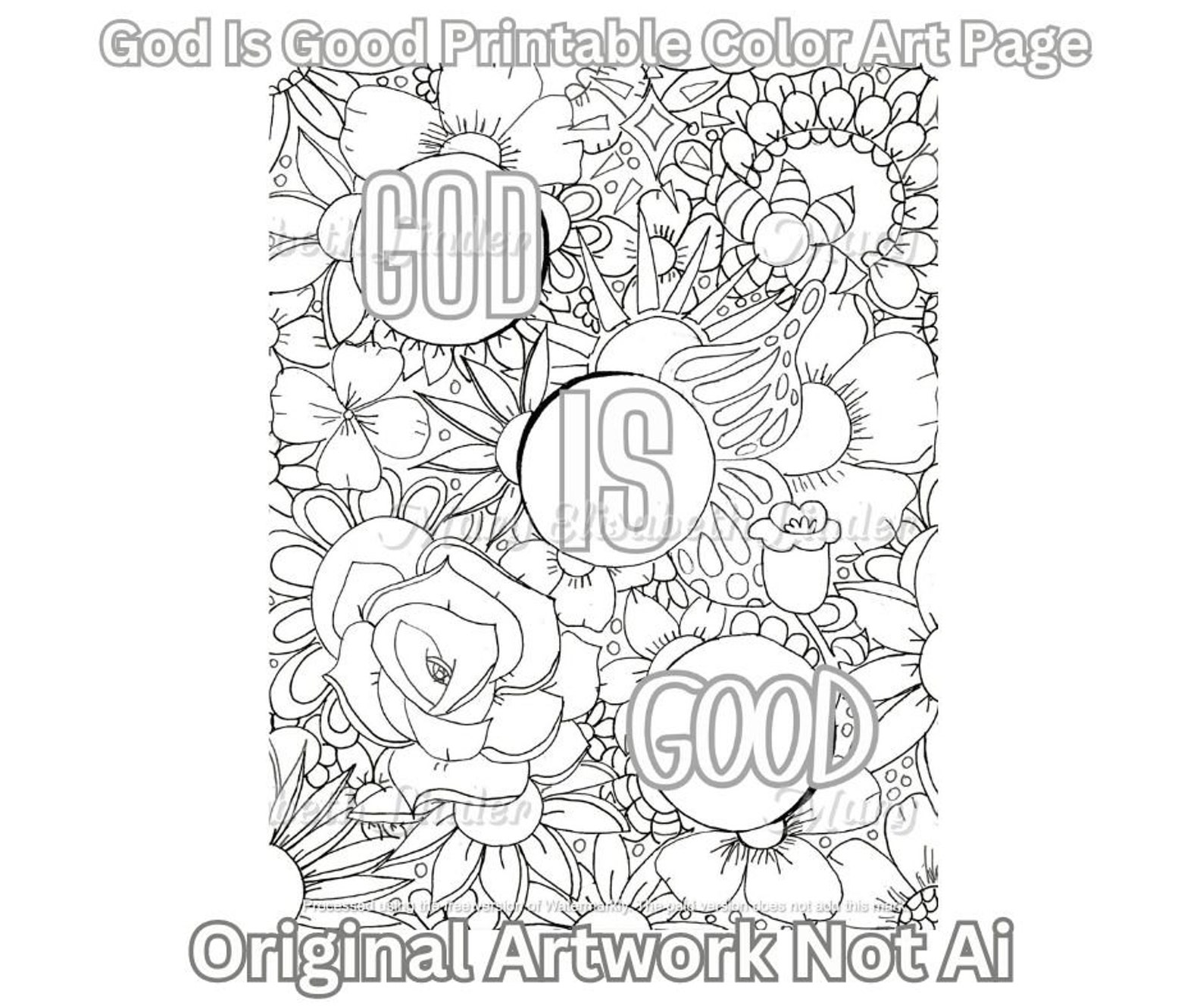 God is Good Printable Color Art Page Original Artwork Not Ai - Etsy