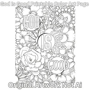 God is Good Printable Color Art Page Original Artwork Not Ai - Etsy