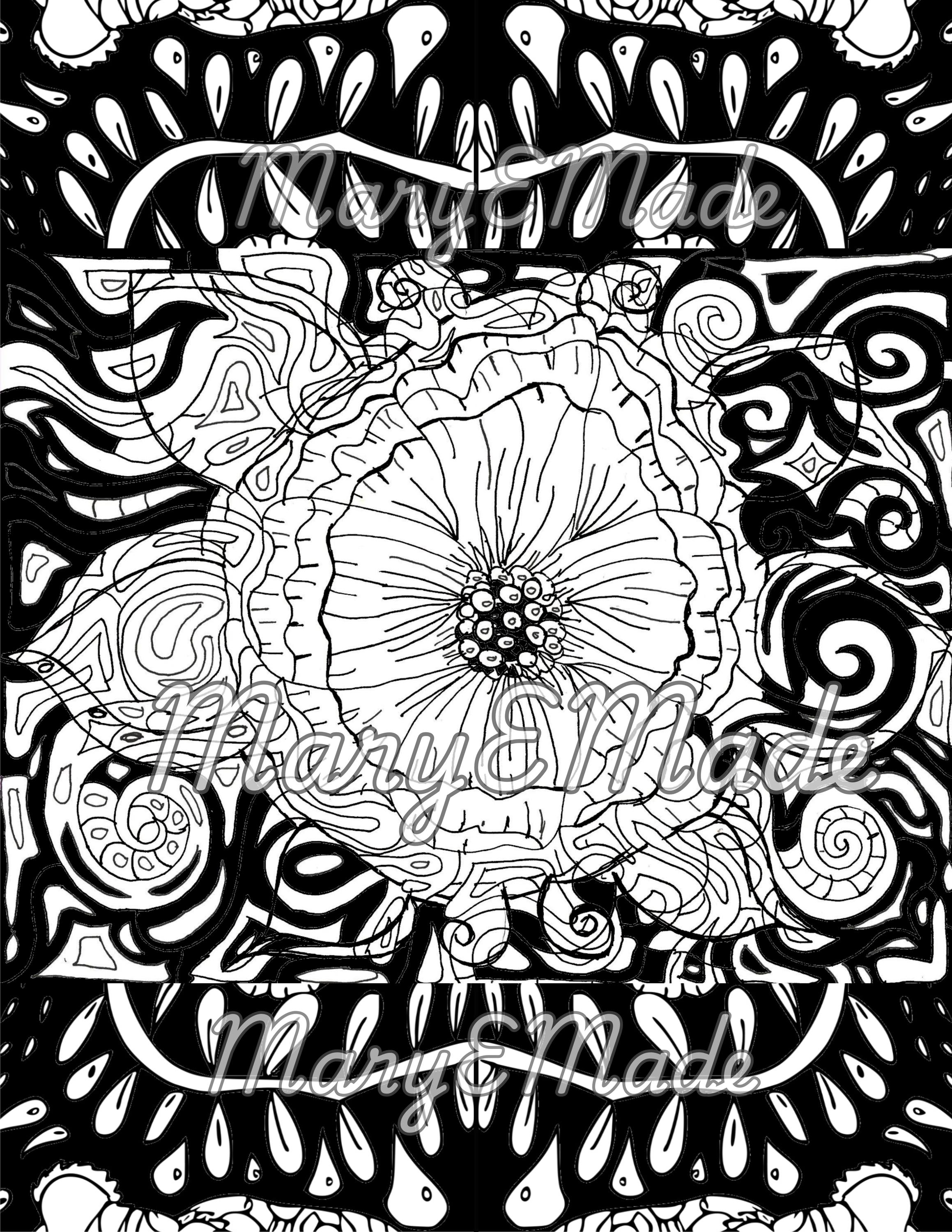 Vine Floral Printable Color Page Original Artwork Not Ai - Etsy
