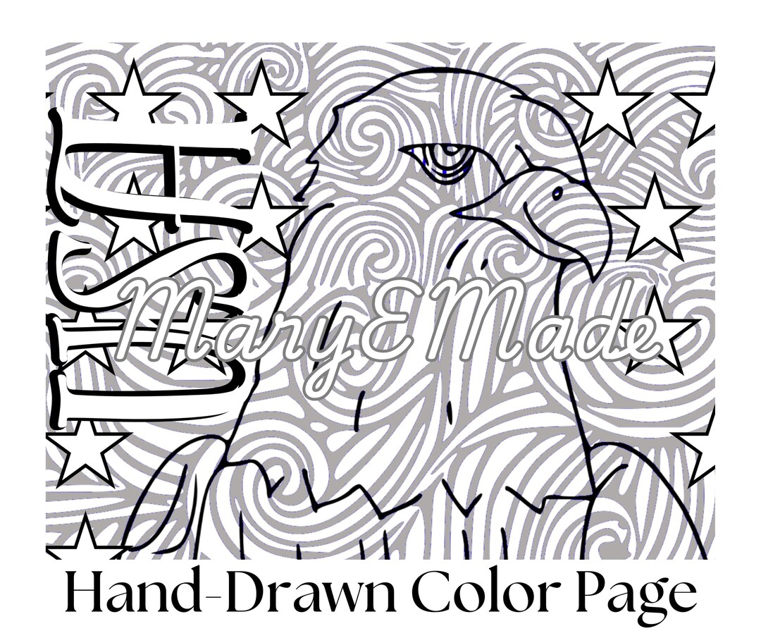 USA Eagle Printable Color Page Original Artwork Not Ai - Etsy