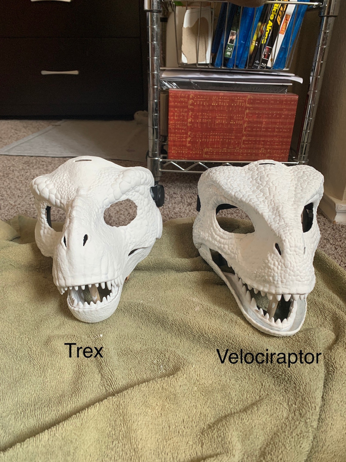 White Base Painted Raptor Dinosaur Velociraptor Mask for Fur - Etsy